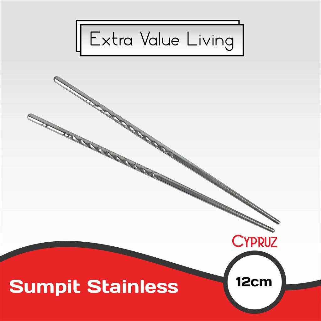 Jual CYPRUZ Sumpit Stainless 22 CM 1 Pasang Sumpit Makan Sumpit Korea ...