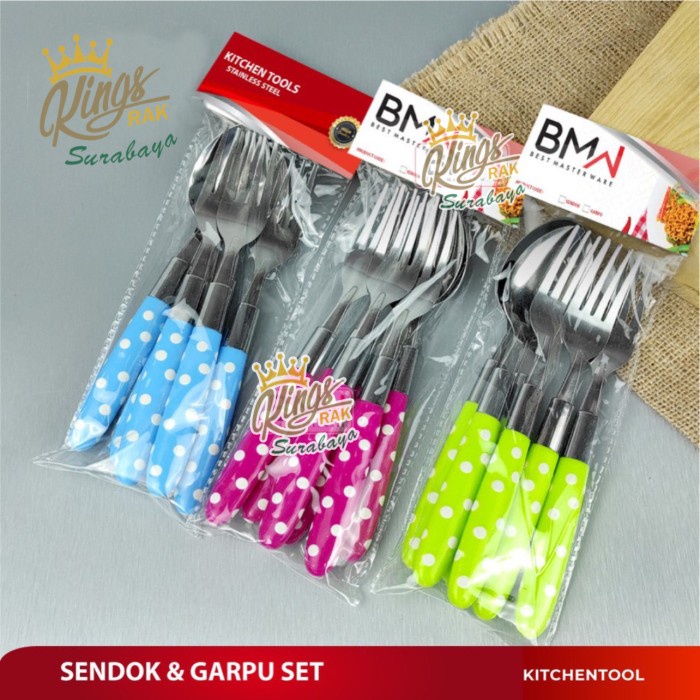 Jual Sendok Set Garpu neka Warna Sendok Makan Stainless Steel Cutlery ...