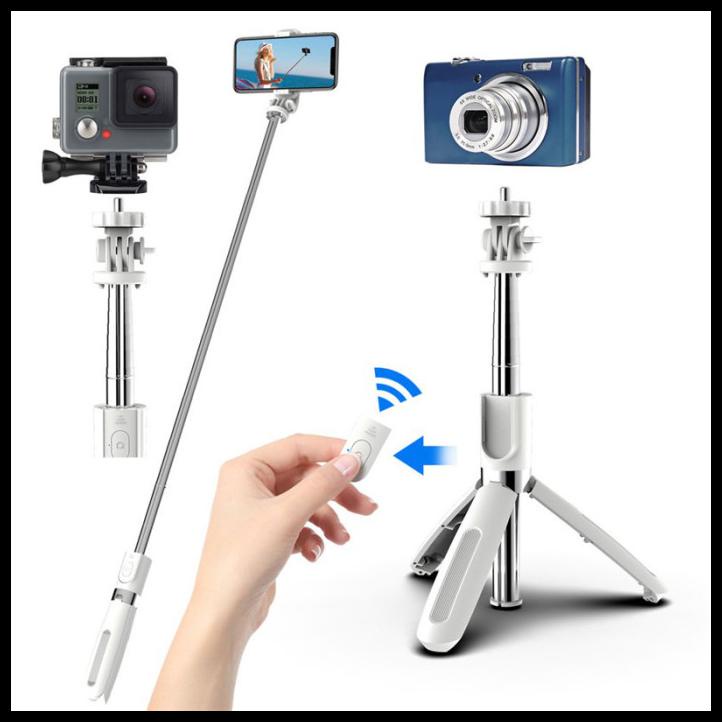 Jual 3 In1 Selfie Stick Tongsis Bluetooth Shutter Tripod Holder L02