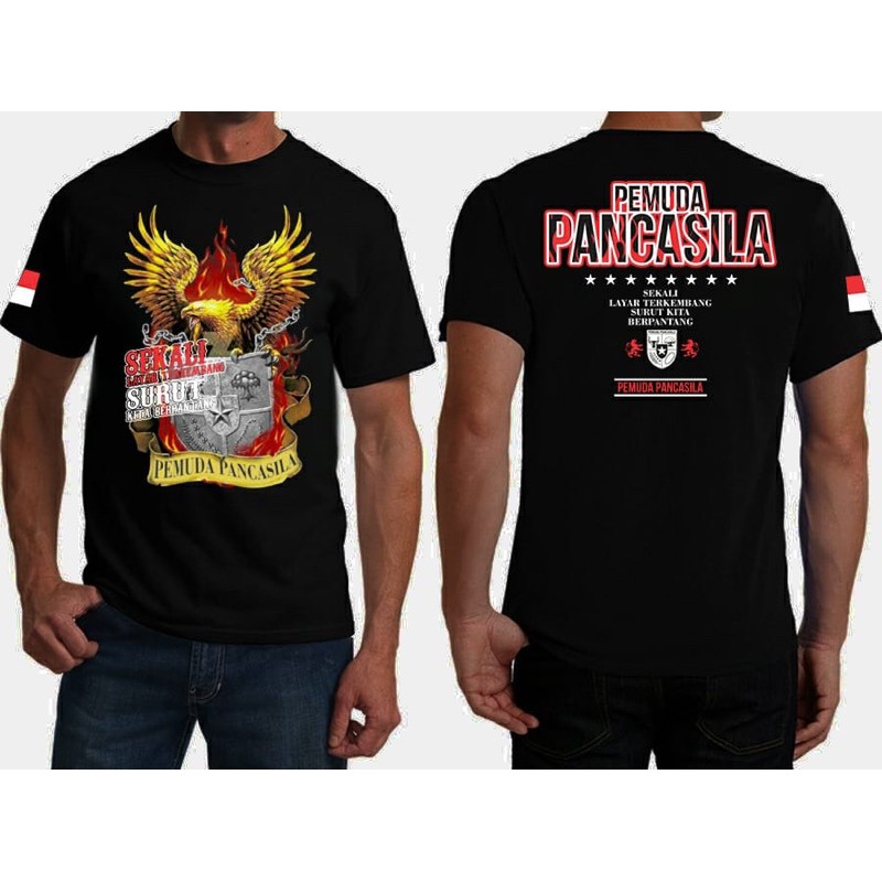 Jual kaos pamuda pancasila garuda combat 30s warna hitam plastisol free ...