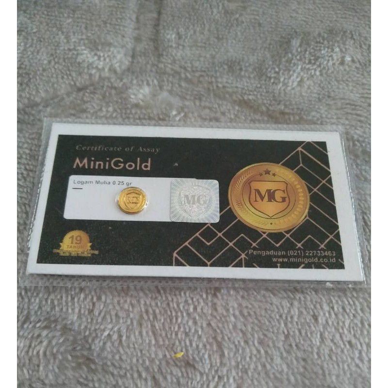 Jual Mini Gold 0.25gr 24k/ Logam Mulia /Emas Batangan + Kwitansi Asli ...