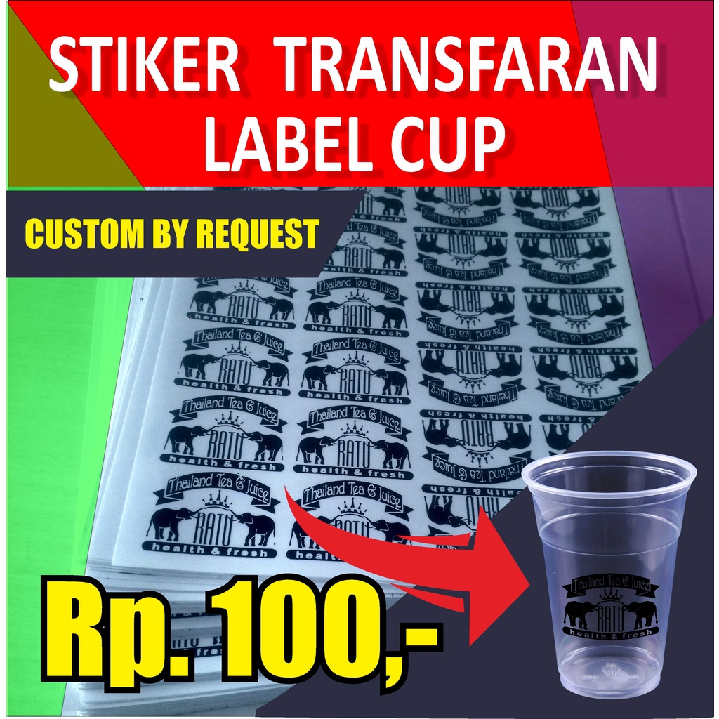 Jual STIKER LABEL CUP CUSTOM | Shopee Indonesia