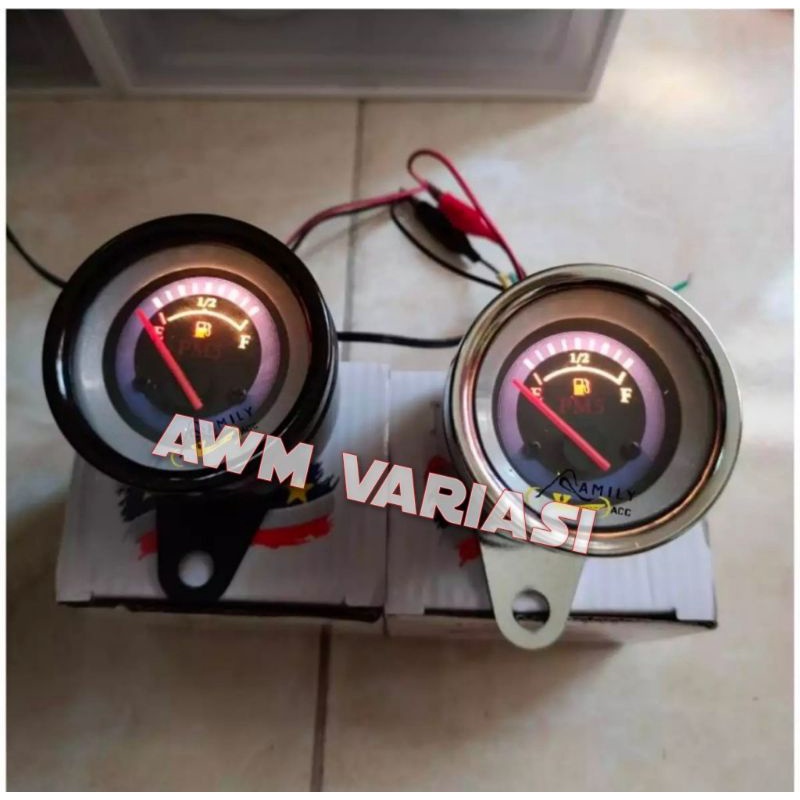 Jual Speedometer Amper bensin led jarum / Fuel Meter bensin analog led ...