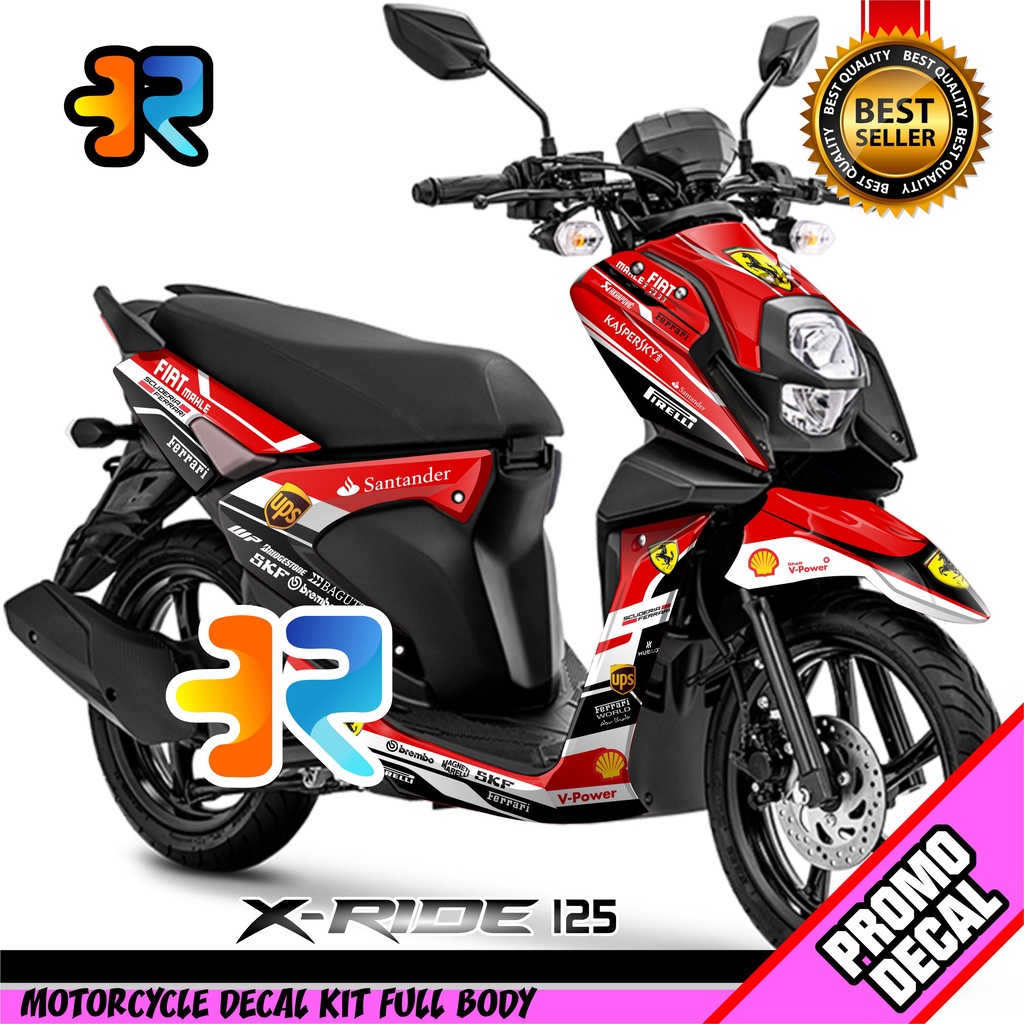 Jual Decal Motor X-Ride 125 Desain Ferrari Sticker Decal XRide 125 Full ...