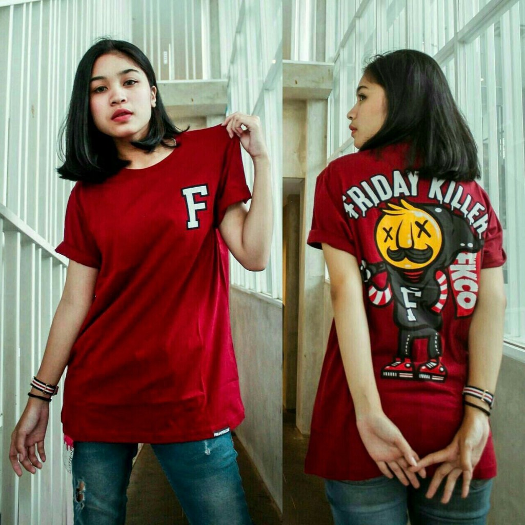 Jual Kaos Tshirt Distro Friday Killer Provokateur Marun Lengan Pendek ...