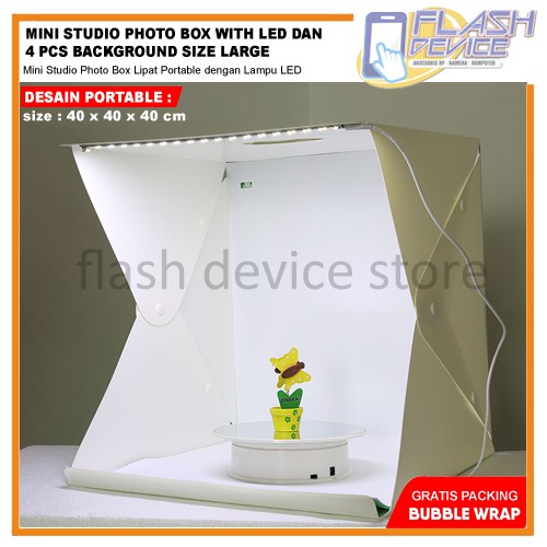 Jual Mini Studio Photo Box Lipat Portable LED Large with 4 PCS ...