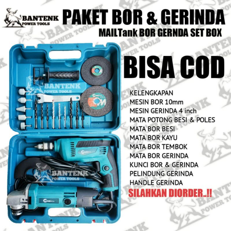 Jual PAKET BOR DAN GERINDA KOPER BOR 10mm DAN GERINDA 4inch BOR BOX ...