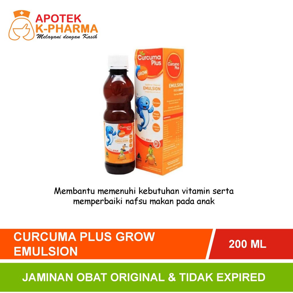 Jual Curcuma Plus Grow Emulsion Rasa Jeruk Isi 200 ml Original Soho ...