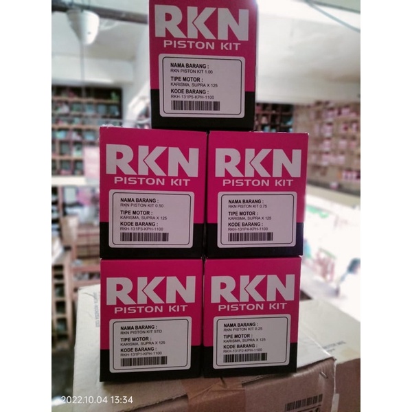 Jual Piston Kit KARISMA SUPRA X 125 RKN STD / 25 / 50 / 75 / 100 / 125 ...