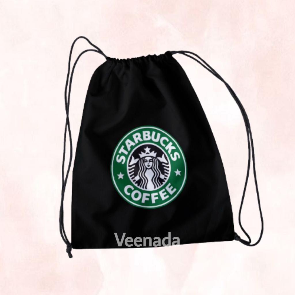 Jual String bag Bahan Taslan Tas Serut New Stringbag Motif Coffee ...