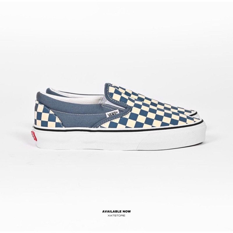 Jual Vans Slip On Checkerboard Blue Mirage Classic (ORIGINAL100 ...