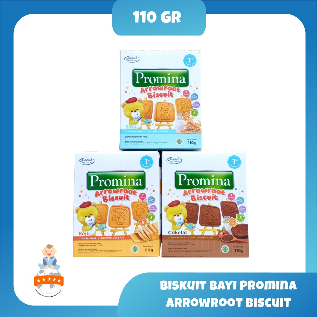 Jual Biskuit Bayi Promina Arrowroot Biscuit 110gram 1+ tahun cocok ...