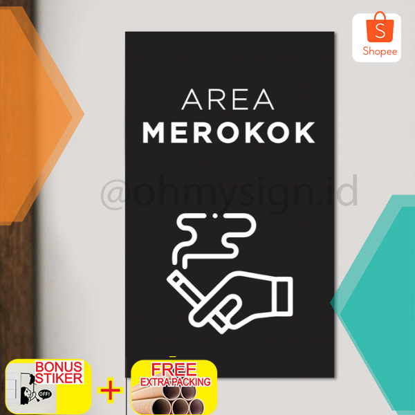 Jual SIGN AREA MEROKOK PRINTED | PAPAN AREA MEROKOK ACRYLIC | SIGN ...
