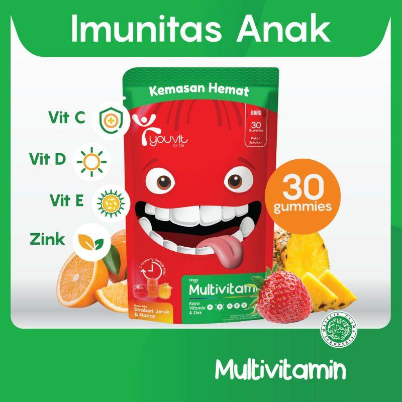 Jual YOUVIT Multivitamin Gummy Anak isi 30 pc | Shopee Indonesia