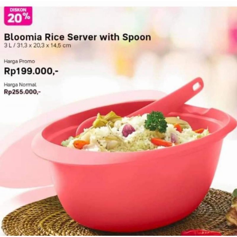 Jual bloomia rice server 3Liter with spoon tupperware | Shopee Indonesia