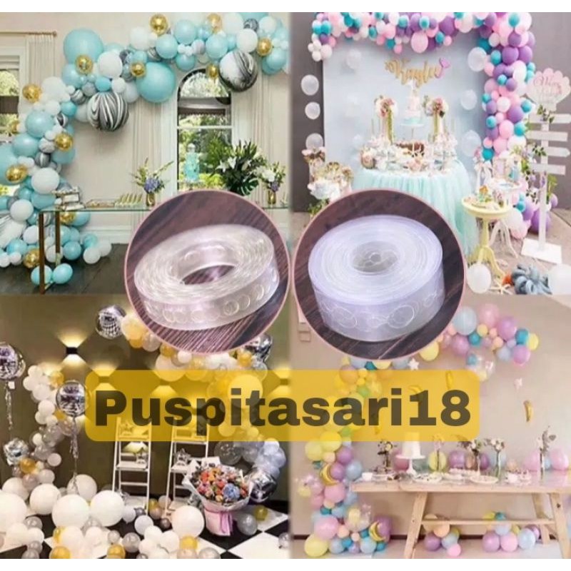 Jual klip balon rantai balon strip balon stripe balon dekorasi balon ...
