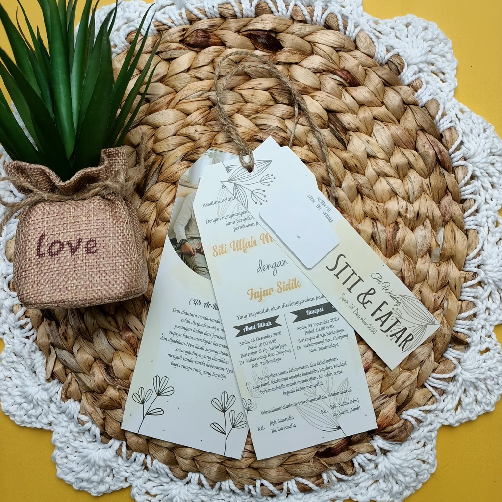 Jual Undangan Pernikahan Hang Tag Glossy Simple | Shopee Indonesia