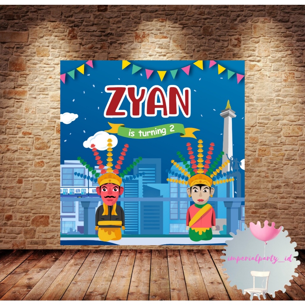 Jual Custom Backdrop Banner Spanduk Happy Birthday Ondel Ondel Betawi ...