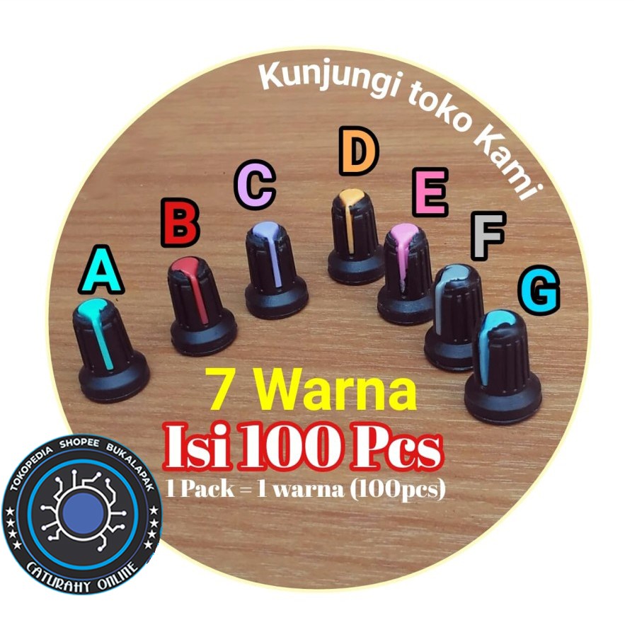 Jual Knop Potensio Mixer audio Volume tombol hitam warna warni 100 pcs | Shopee Indonesia