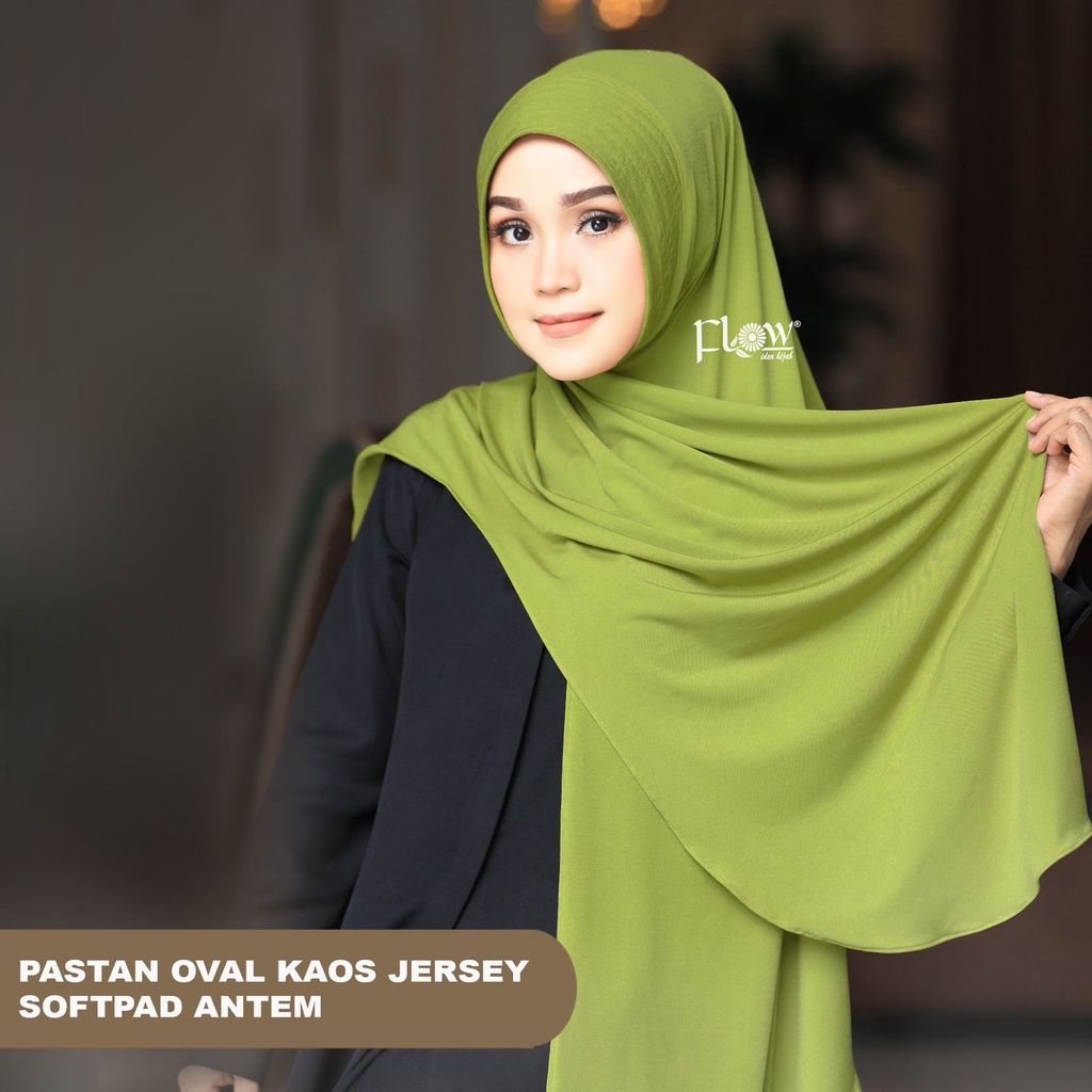 Jual ORI FLOW Idea Hijab Pashmina Jilbab Instan Jersey Oval SOFTPAD OVAL KAOS JERSEY Anti Tembem ...