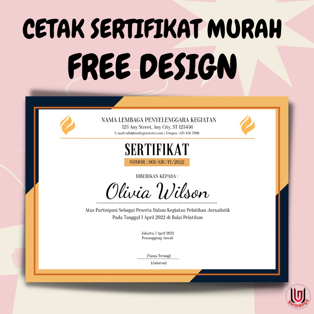 Jual CETAK SERTIFIKAT PIAGAM MURAH FREE DESIGN | Shopee Indonesia