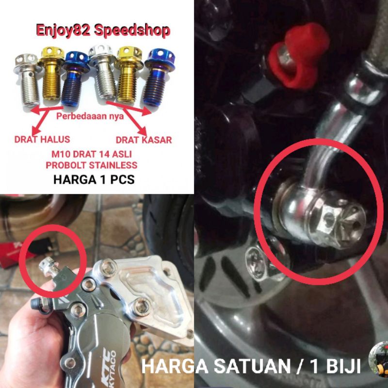 Jual Baut Pb Probolt Kaliper ke banjo / Banjo ke Master Rem Drat Kasar dan Halus ( Harga satuan ...
