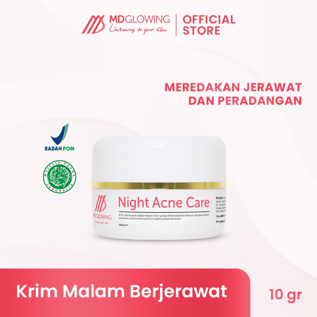 Jual MD Glowing Night Cream Acne Care | Shopee Indonesia