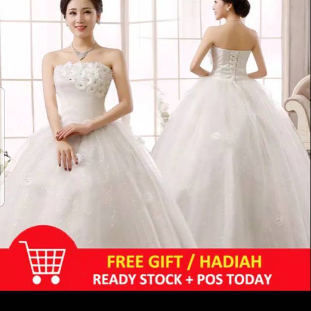 Jual Gaun pengantin bunga Miring GAUN PENGANTIN BALLGOWN | Shopee Indonesia