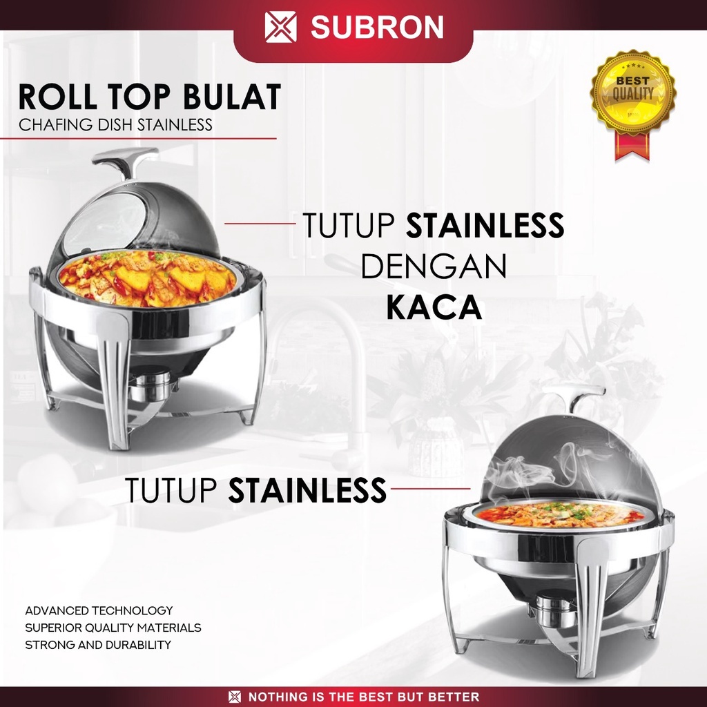 Jual SUBRON Roll Top Tutup Kombinasi Kaca Chafer Chafing Dish Prasmanan ...