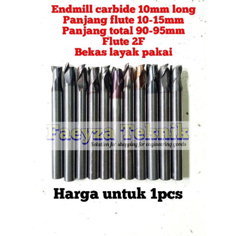 Jual endmill carbide long. mata bor frais. 10mm x90mm long 2f. bukan ...