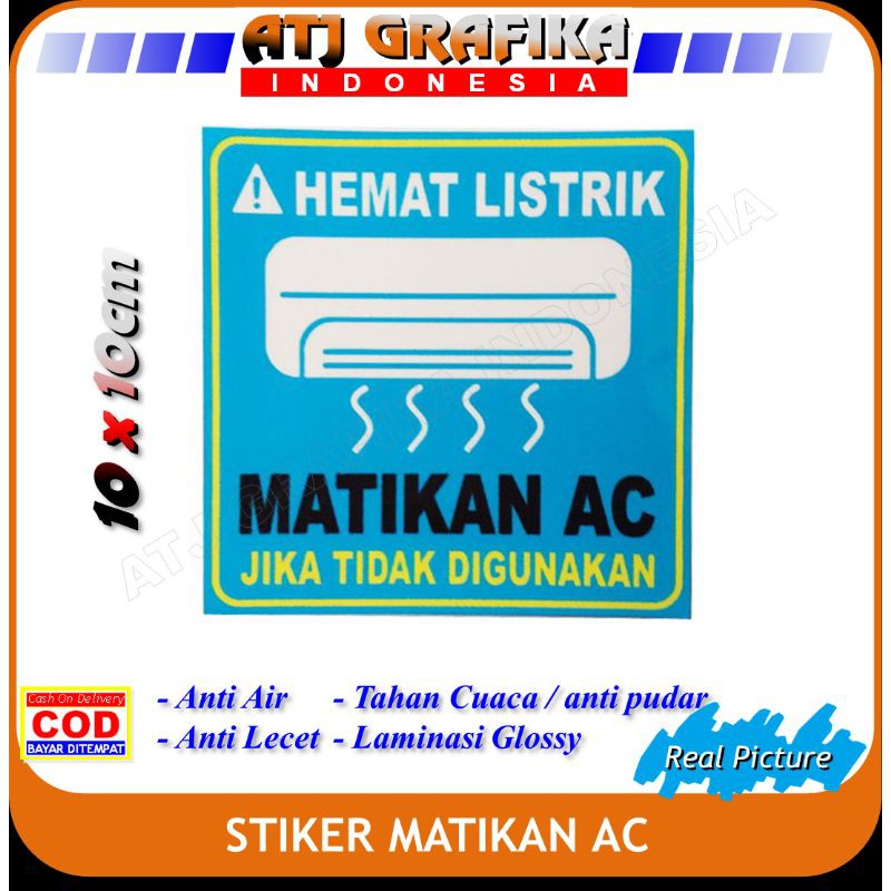 Jual Stiker matikan AC sticker hemat energy ruangan kantor toko rumah ...