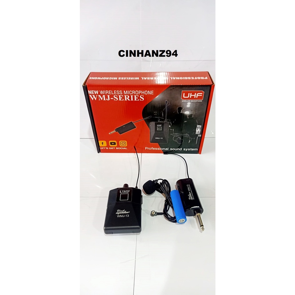 Jual Mic Wireless Clip On CHARGER Black Spider WMJ 13 UHF Microphone ...