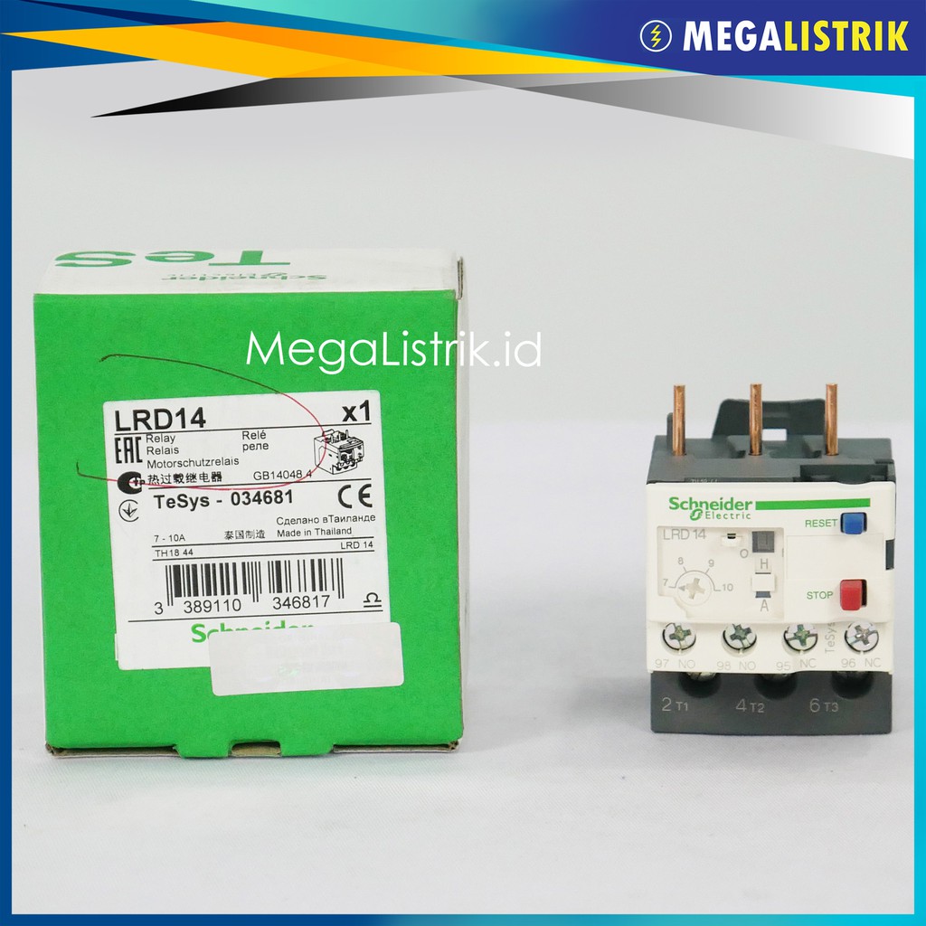 Jual SCHNEIDER LRD14 THERMAL OVERLOAD RELAY TESYS D / LRD-14 ( 7-10A ...