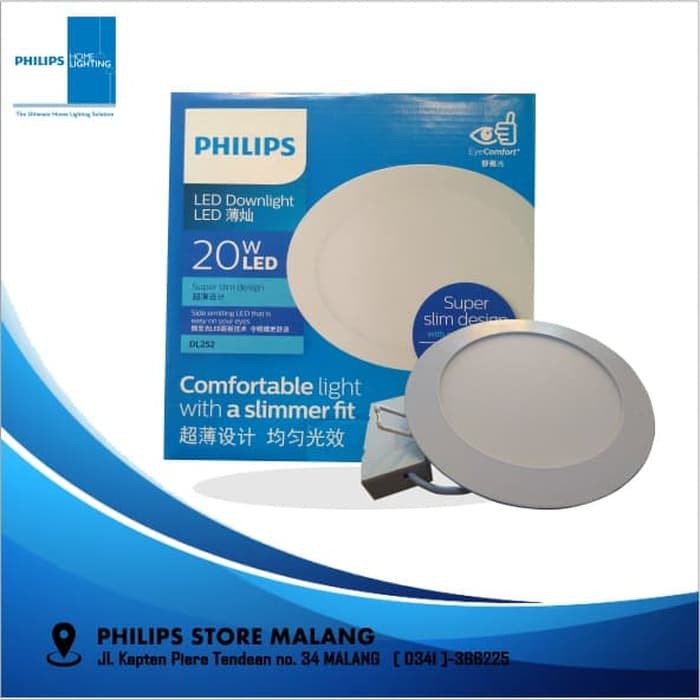 Jual PHILIPS DL252 20W - LED Downlight Super Slim with external driver ...
