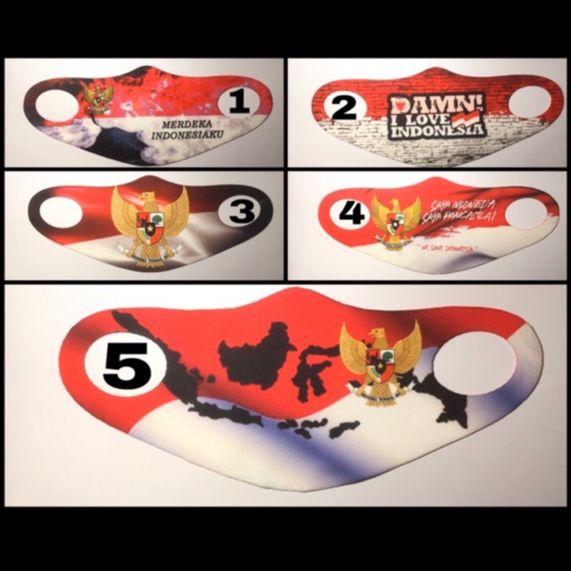 Jual Masker motif bendera merah putih merdeka indonesiaku damn i love ...