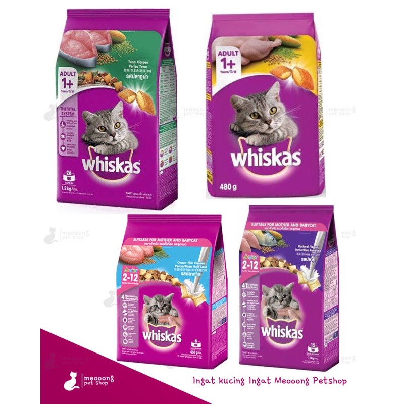 Jual WHISKAS DRY FOOD ALL VARIANS 480gr | Shopee Indonesia
