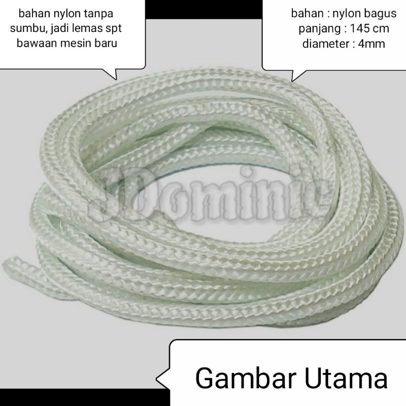 Jual tali nilon 4mm tambang recoil rikoil rekoil starter stater honda ...