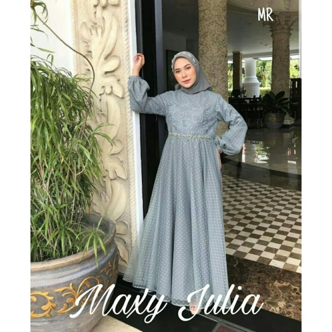 Jual Maxi Maxy Dress Longdress Kondangan Pesta Brukat Tulang Tile Dot ...
