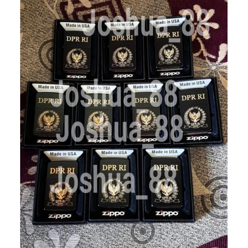 Jual Korek Api Zippo Custom Ukir Logo DPR RI Black Matte Bisa Request ...