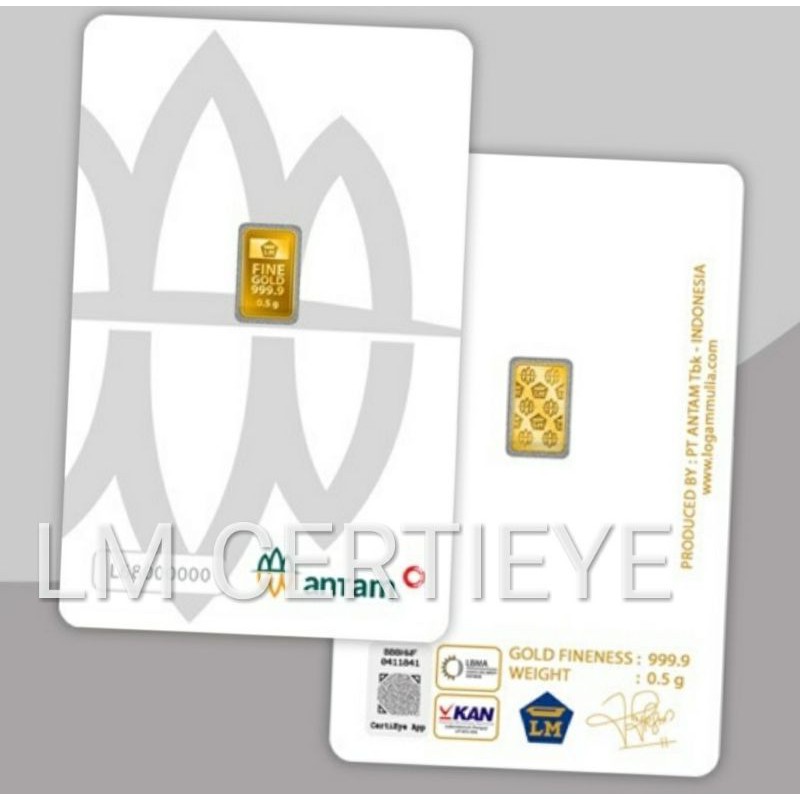 Jual EMAS LOGAM MULIA LM ANTAM 0,5G 0,5GR 0,5 GRAM CERTIEYE PRESS GOLD ...