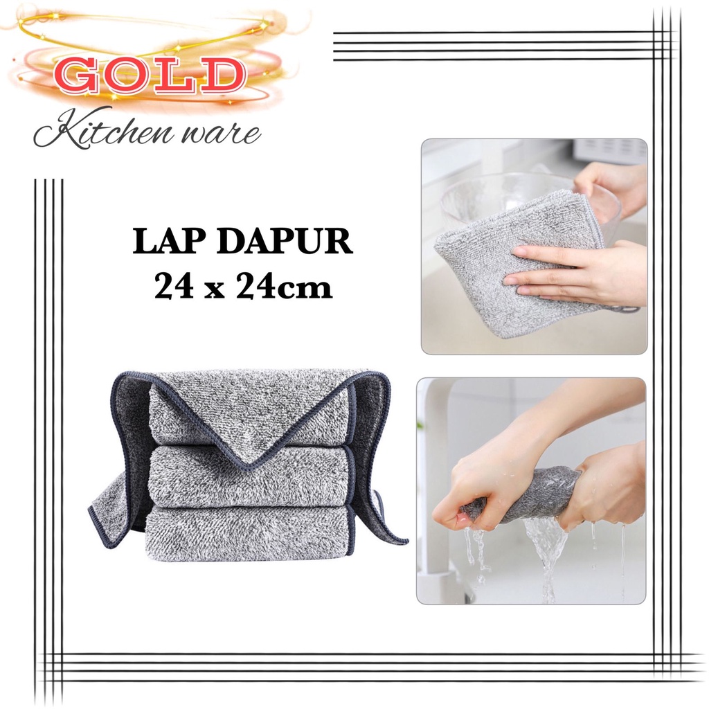 Jual G279 Kain Lap Dapur Microfiber 24x24cm Lap Tangan Lap Piring Kain ...