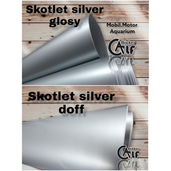Jual sticker. skotet silver doff /glosy 1 meter. aksesoris sepeda motor ...