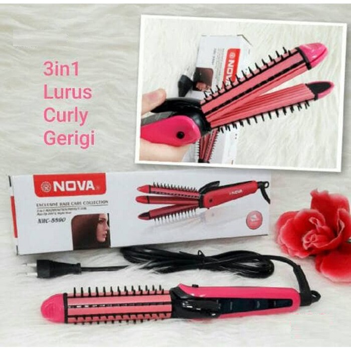 Jual Catokan Rambut 3 IN 1 Multifungsi Catok Lurus/Wavy/Curly 3 in 1 ...