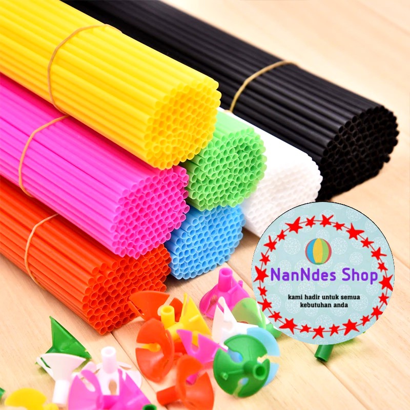 Jual GROSIR Stick Balon Warna & Cup - Gagang Balon - Pegangan Balon ...