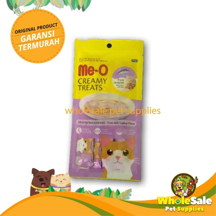 Jual Jt50T1 Meo Creamy Treats Snack Kucing Tuna With Scallop 1 Pack 60Gr Yryr30U57 | Shopee ...