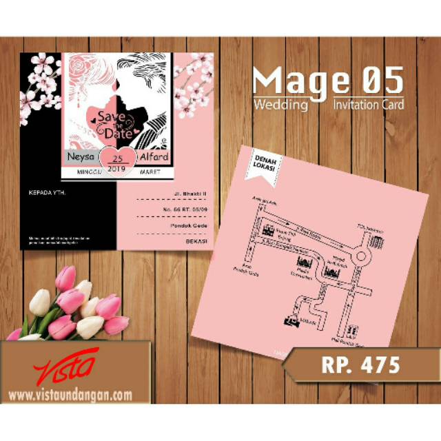 Jual Undangan pernikahan blangko mage 05 nikah wedding simple DIY Print ...