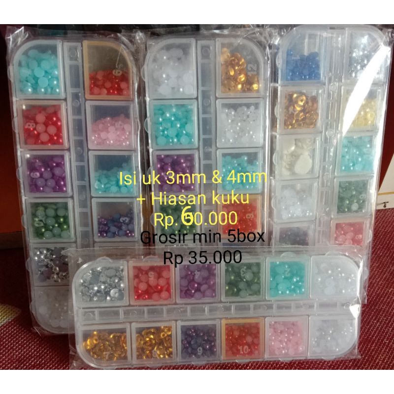 Jual BOX JAR ISI MUTIARA BELAH UK 4MM 12 SEKAT | Shopee Indonesia