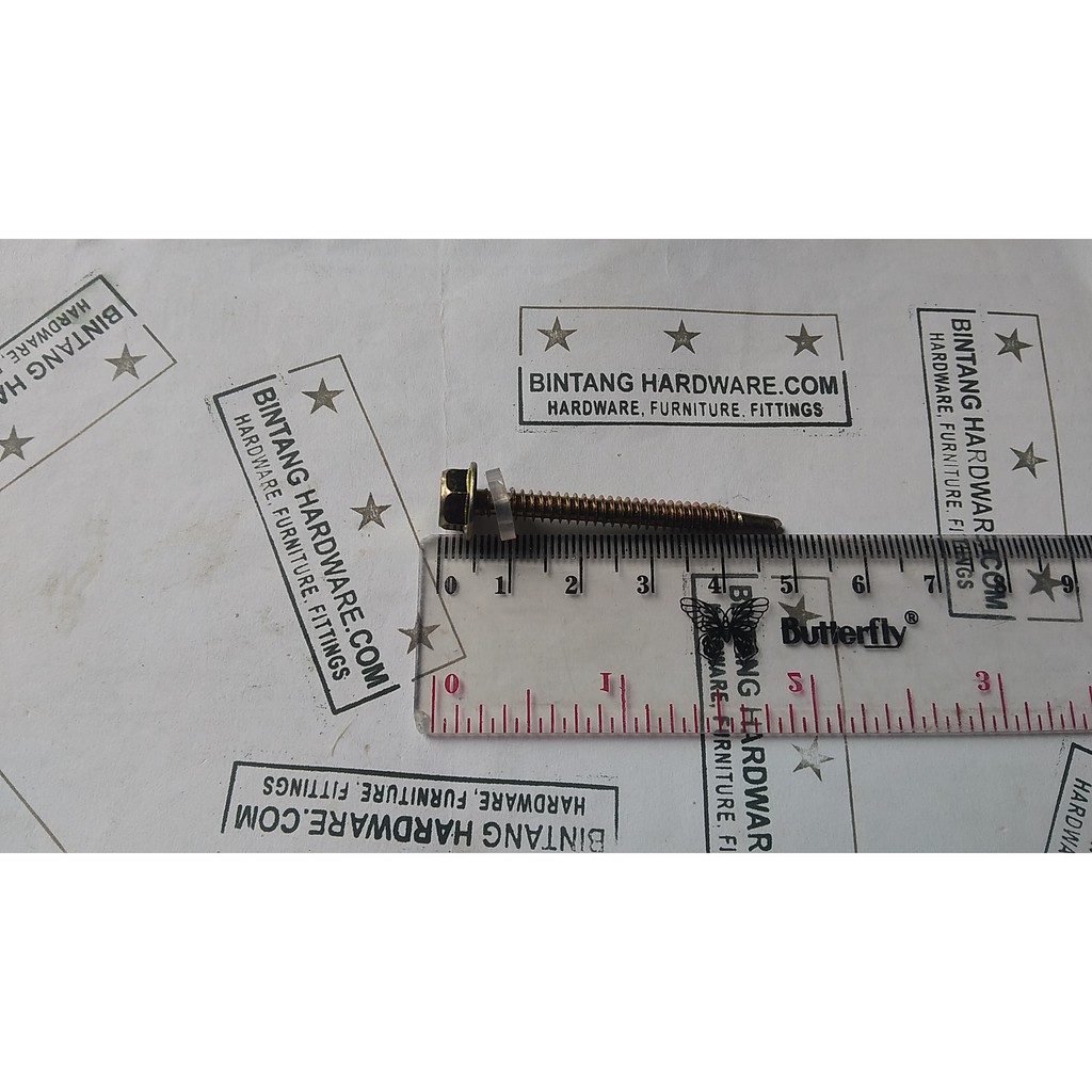 Jual Isi 10pcs Baut Baja Ringan Skrup Atap Roofing 12x50 mm (5cm) Baut ...
