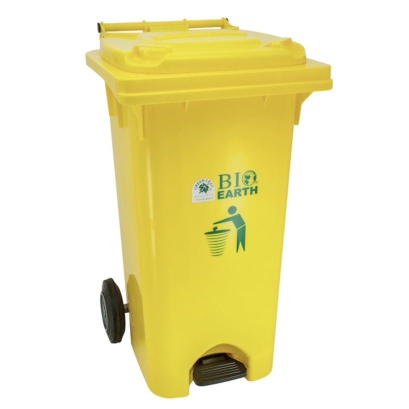 Jual Green Leaf 2102 Kotak Tempat Sampah Injak 120 Liter Roda Pedal Pijakan Injakan Plastik Bio ...