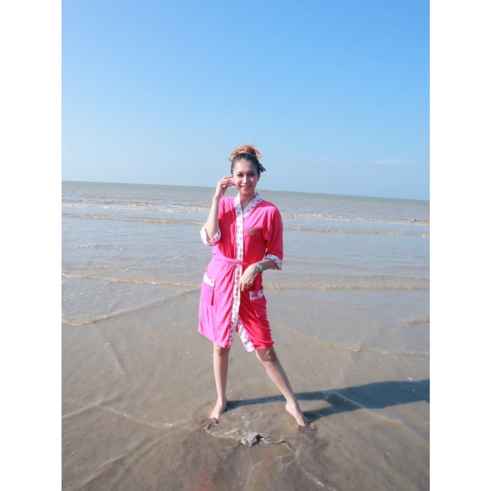 Jual Mandi-Kimono- Kimono Handuk Dewasa - Pink Muda -Kimono-Mandi ...